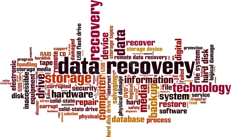 Data recovery word cloud stock vector. Illustration of failed - 195895280