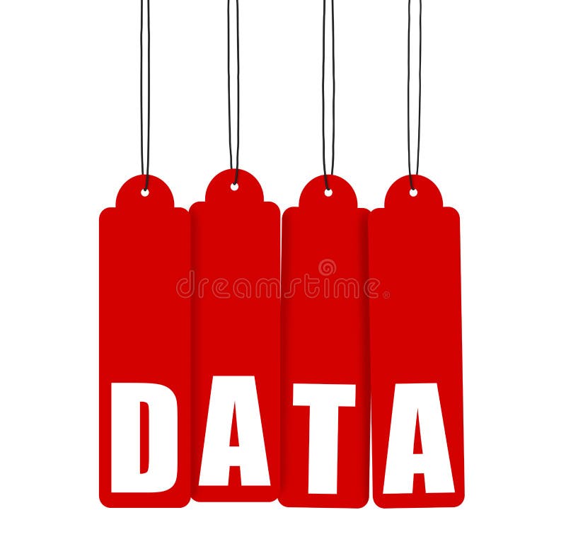 Data, Red Hanging Tags stock illustration. Illustration of hanging ...