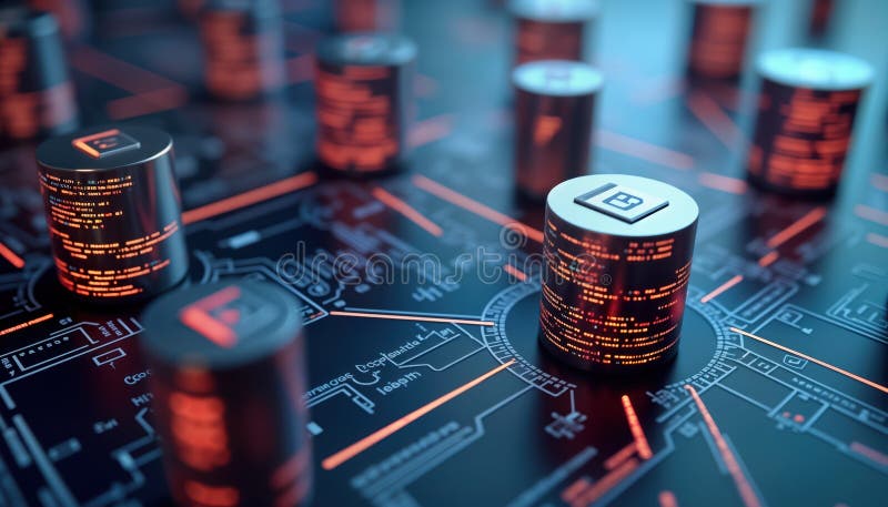 Data Replication Process Visualized Across Multiple Database Servers Flowchart Displays Data