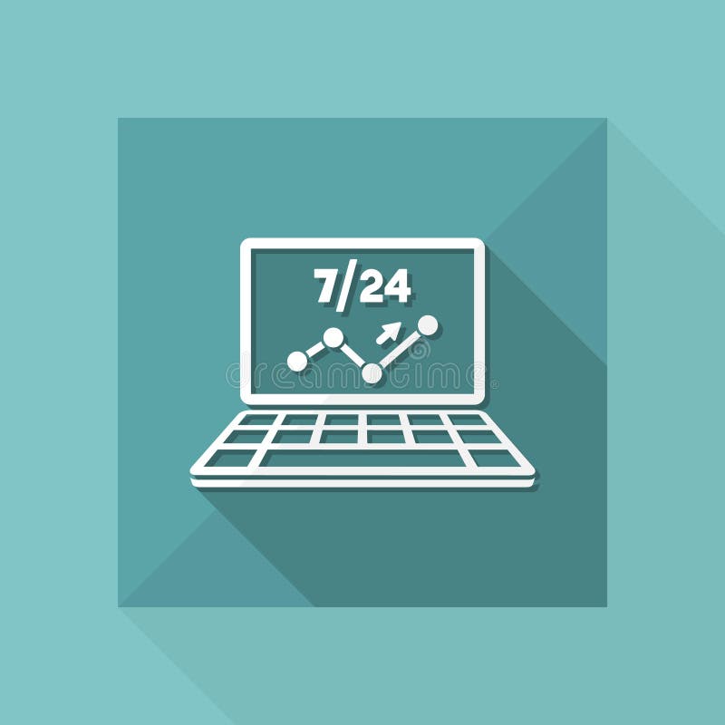 Data Report Services 7/24 - Vector Flat Icon Stock Vector ...
