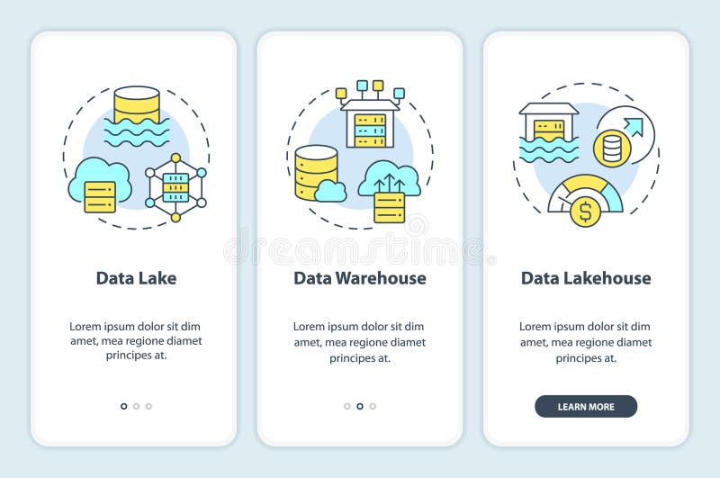 Data Repositories Onboarding Mobile App Screen Stock Illustration ...