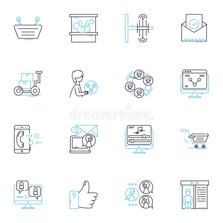 Data Research Linear Icons Set. Analysis, Analytics, Big Data, Business ...