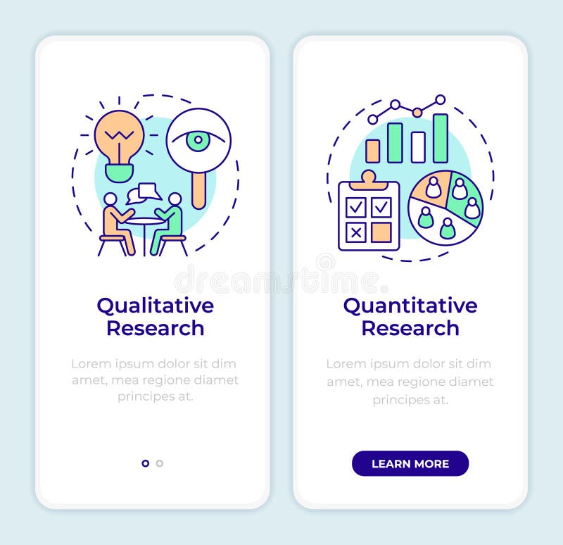 Data Research Types Onboarding Mobile App Screen Stock Illustration ...