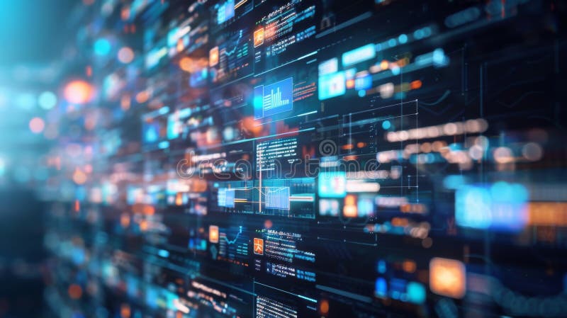 Data Rich Computer the Screen Stock Photo - Image of intelligence ...