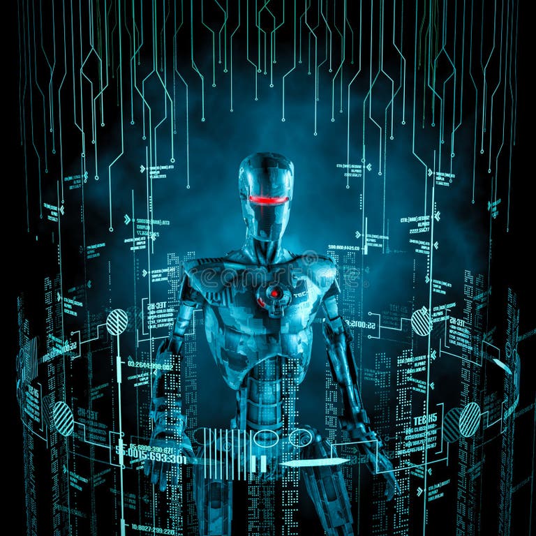 Data robot concept stock illustration. Illustration of future - 115303479