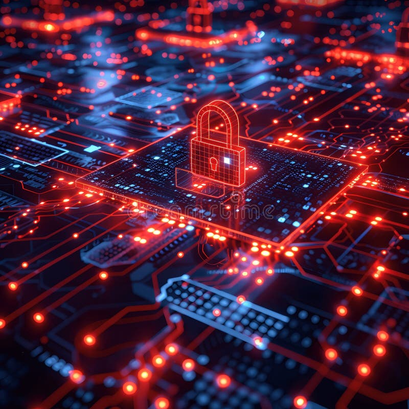 Data’s Digital Shield: Cybersecurity Locks. Stock Illustration ...