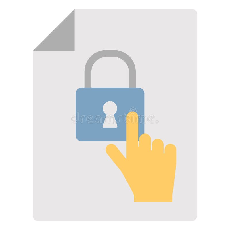 Data Safety, File Security Color Vector Icon Which Can Easily Modify or ...