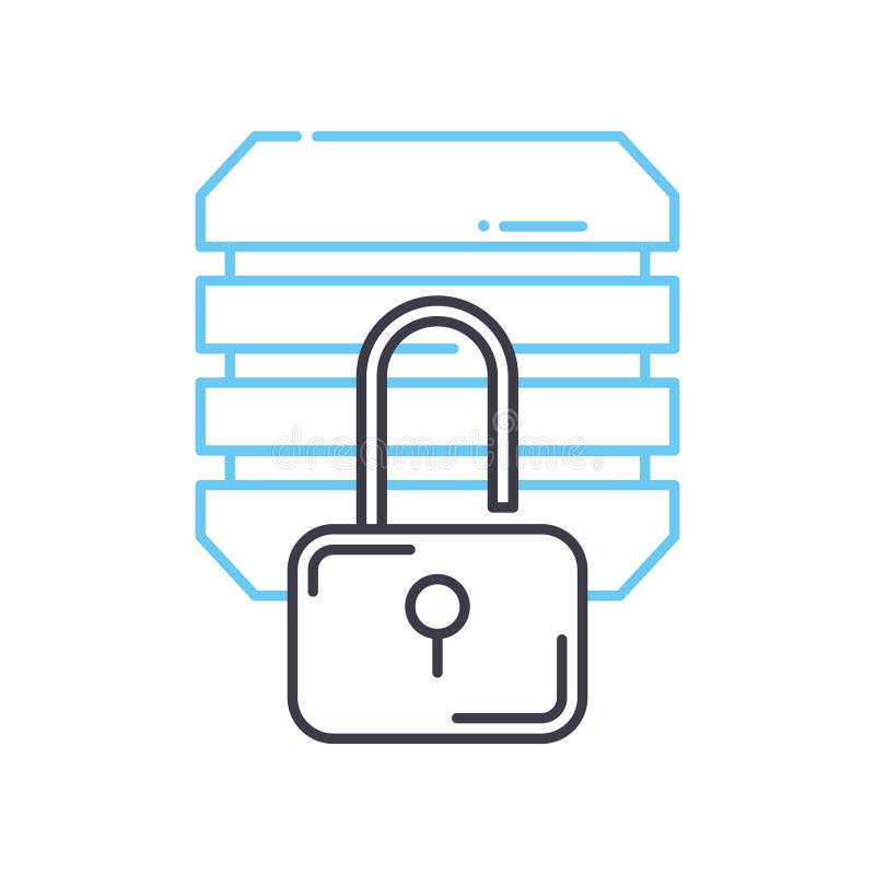 Data Safety Line Icon Outline Symbol Vector Illustration Concept