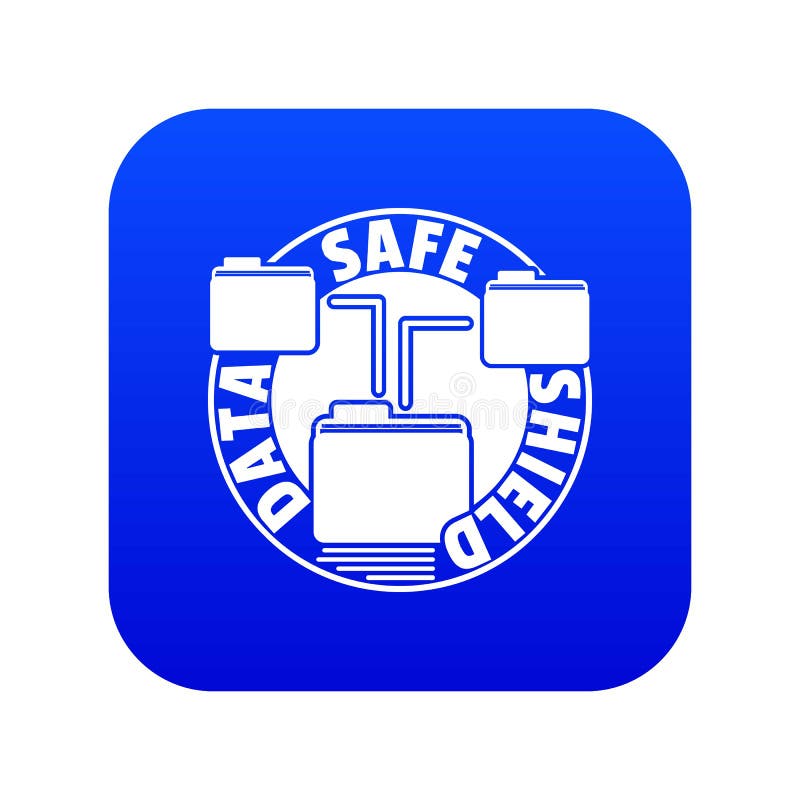 Data Save Shield Icon Blue Vector Stock Vector - Illustration of logo ...
