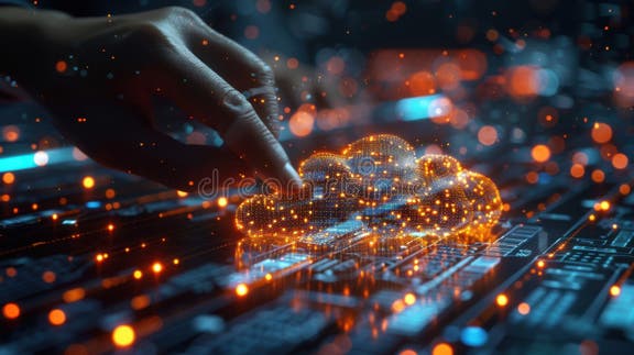 Data Science, AI and Cloud Data Concept. Computer Programmer. Stock Image - Image of global ...