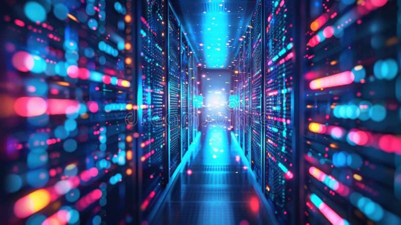 Data Science, AI and Cloud Data Concept. Computer Programmer. Stock ...