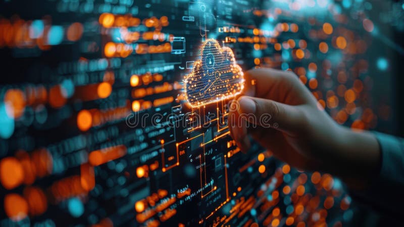 Data Science, AI and Cloud Data Concept. Computer Programmer. Stock Photo - Image of analysis ...