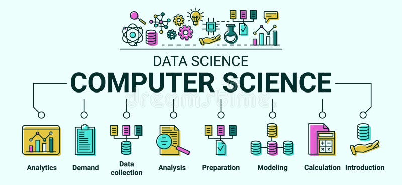 Data Science. AI Icons. Statistic Process. Algorithms of Innovation ...