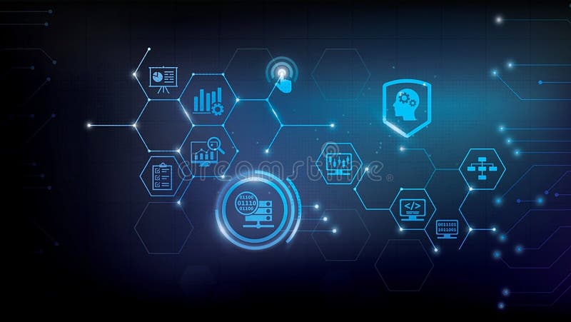 Data Science Banner Icon for AI, Big Data, and Machine Learning Stock ...