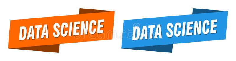 Data Science Banner. Data Science Ribbon Label Sign Set Stock Vector ...