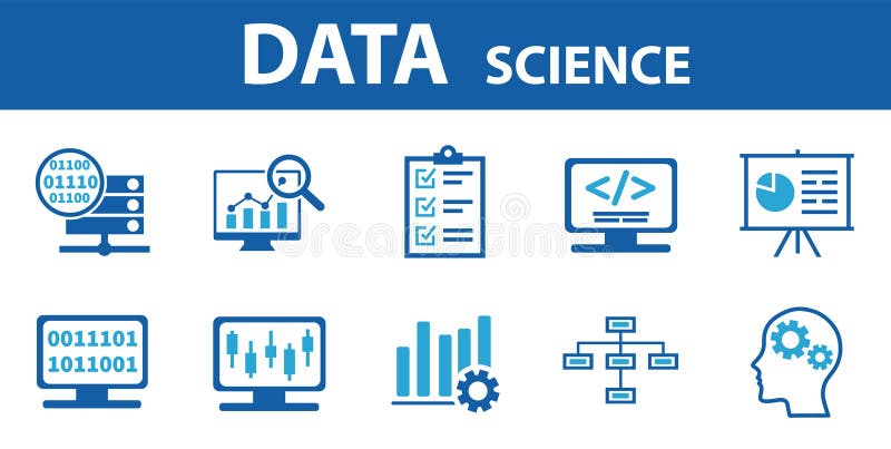 Data Science Banner Web Icon for Computer Science and Insight Stock ...