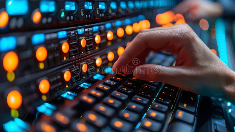 Data Science and Big Data Technology Close Up Scientist Computing and ...