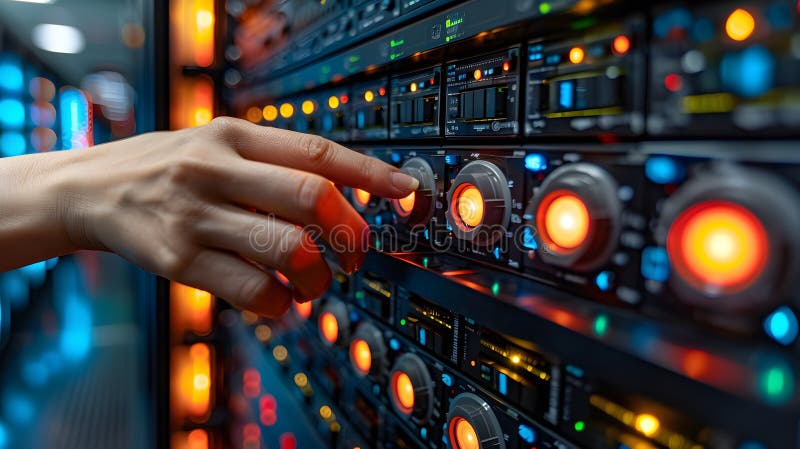 Data Science and Big Data Technology Close Up Scientist Computing and ...