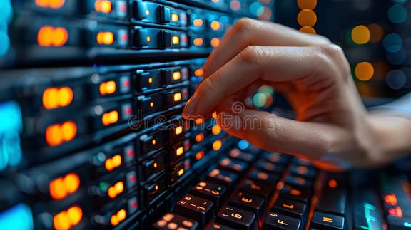 Data Science and Big Data Technology Close Up Scientist Computing and ...