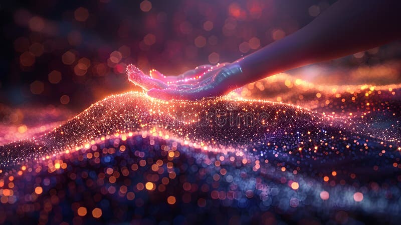 Data Science and Big Data Technology Close Up Scientist Computing and ...