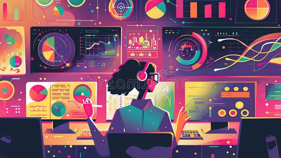 Data Science and Big Data Technology. Scientist Computing, Analysing and Visualizing Complex ...