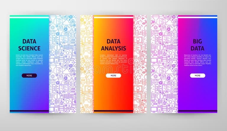 Data Science Brochure Web Design Stock Vector - Illustration of icon ...