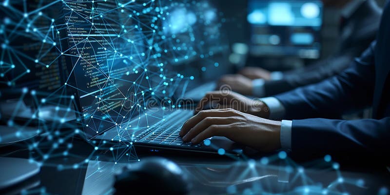 Data Science, Business Intelligence. Businessman Using Computing ...