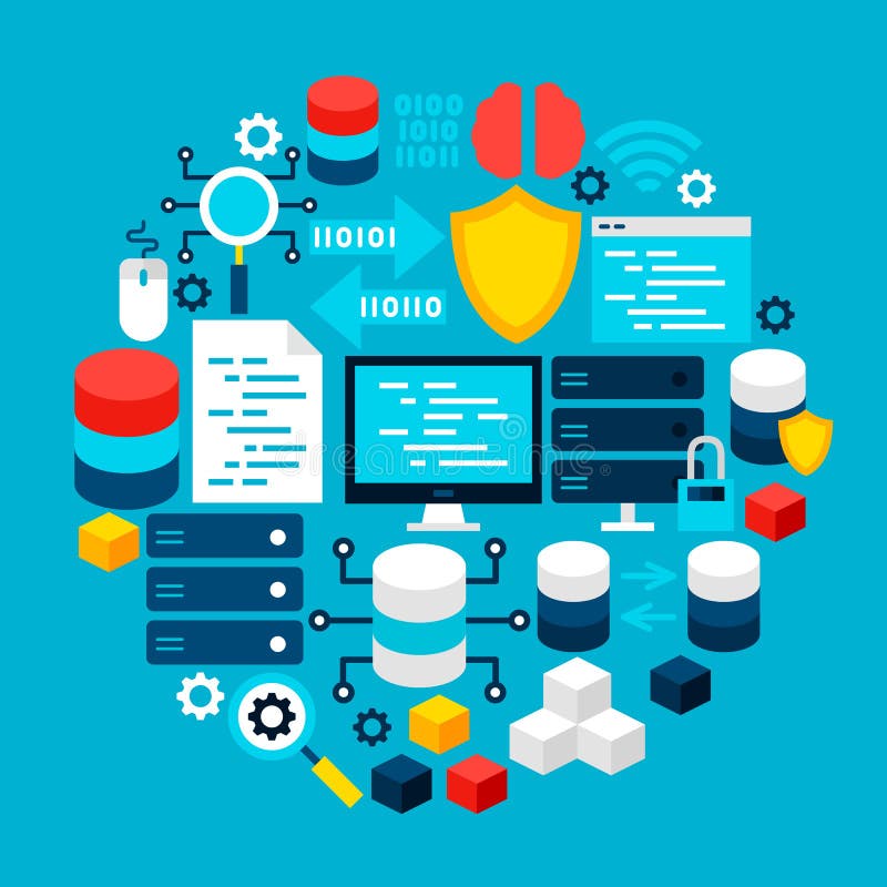 Data Science Circle Concept Stock Vector - Illustration of automation ...