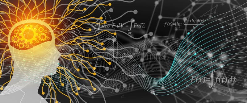 Data Science and Communication Concept with Scientist Head Stock ...
