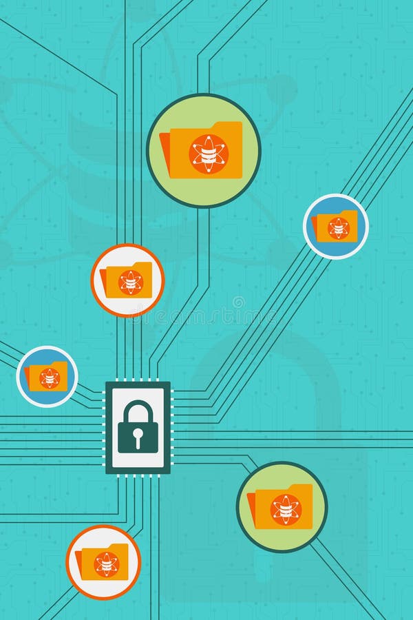 Data Science and Communication with Security Concept. Stock Vector ...