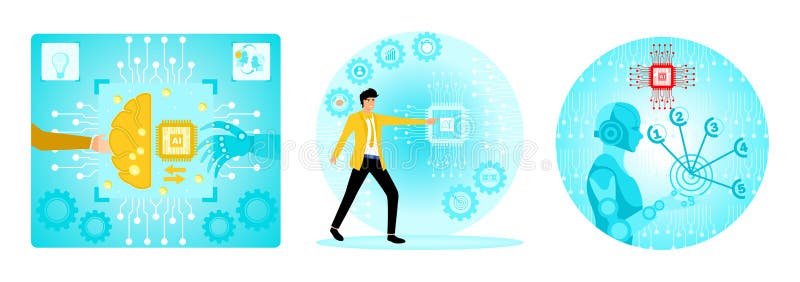 Data Science Concept. Artificial Intelligence Elements and Digital ...