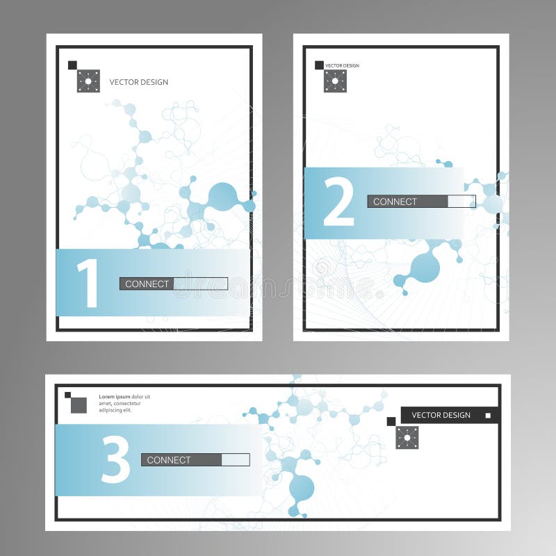 Science Connection Structure with Molecules on Simple Modern White ...