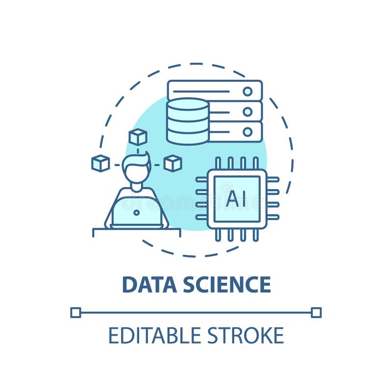 Data science concept icon stock vector. Illustration of connection ...