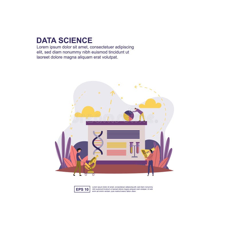 Data Science Concept Vector Illustration Flat Design for Presentation ...
