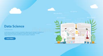 Data Science Concept for Website Template Design Page - Vector ...