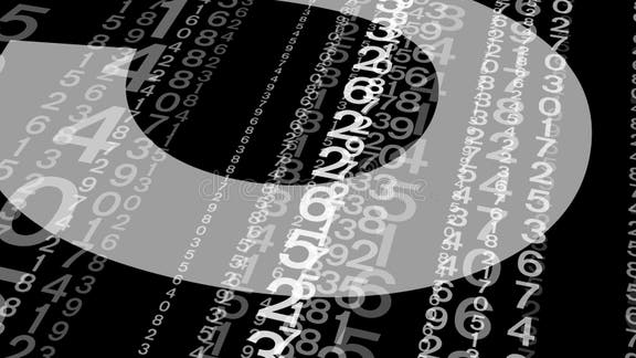 Numerical Code Sequence on Black Background with Digital Numbers and ...