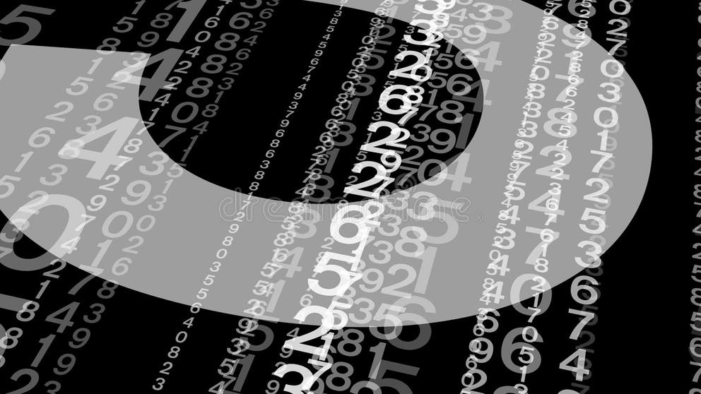 Numerical Code Sequence on Black Background with Digital Numbers and Data Processing for ...