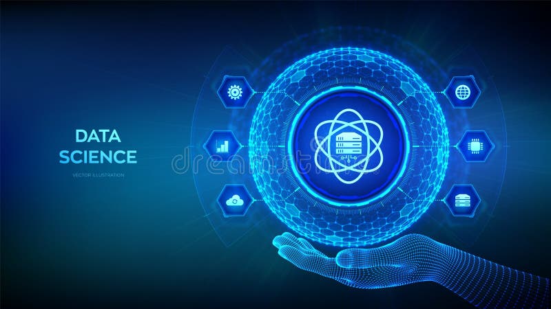 AI. Artificial Intelligence Logo. Artificial Intelligence and Machine Learning Concept. Sphere ...