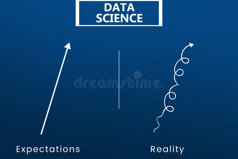 Data Science Expectations Vs Reality. Stock Illustration - Illustration ...