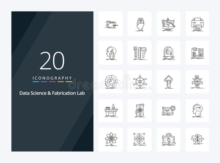 20 Data Science and Fabrication Lab Outline Icon for Presentation Stock ...