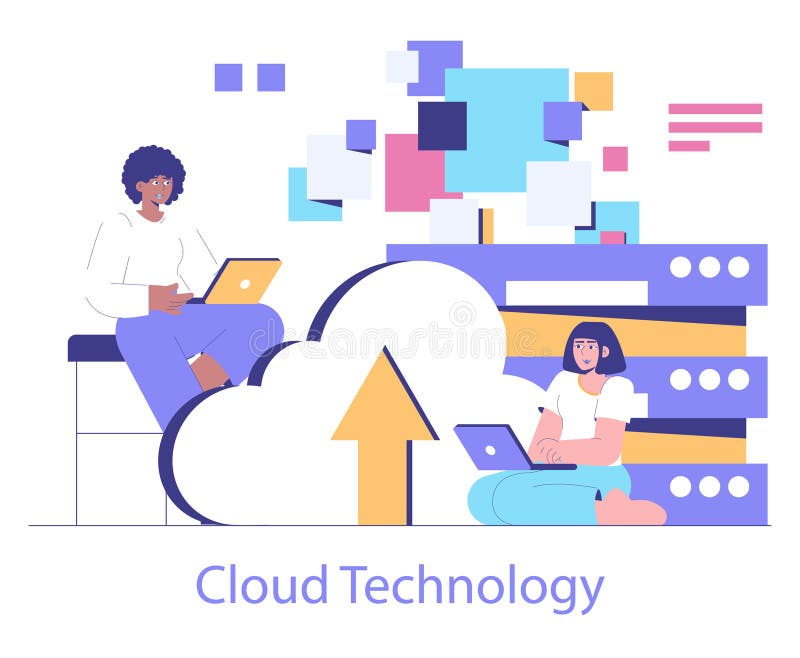 Data Science. Flat Vector Illustration Stock Vector - Illustration of access, storage: 348132958