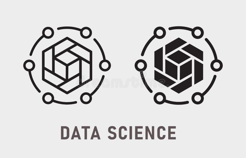 Data Science Icon on White Background. Vector Illustration. Stock ...