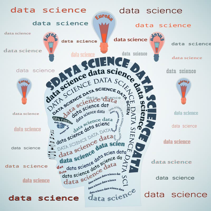 Data Science Consept. Man`s Head in Vector Using the Font. Stock Vector ...