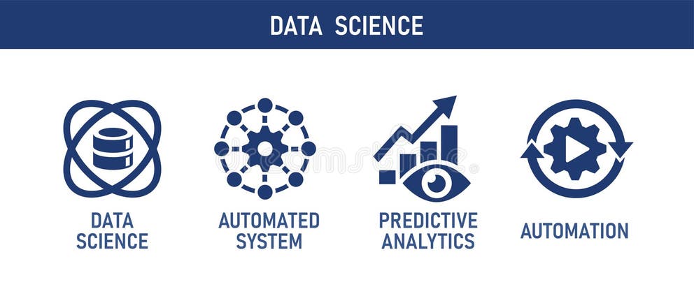 Data Science Illustration Set Concept Stock Vector - Illustration of ...