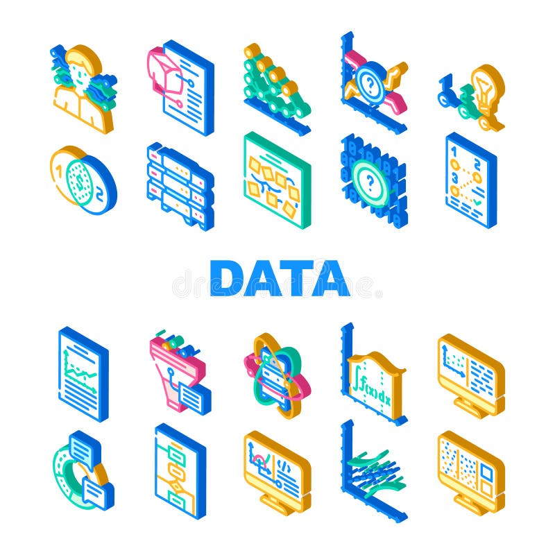 Data Science Innovate Technology Icons Set Vector Stock Vector - Illustration of code ...