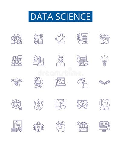 Data Science Line Icons Signs Set. Design Collection of Data, Science ...