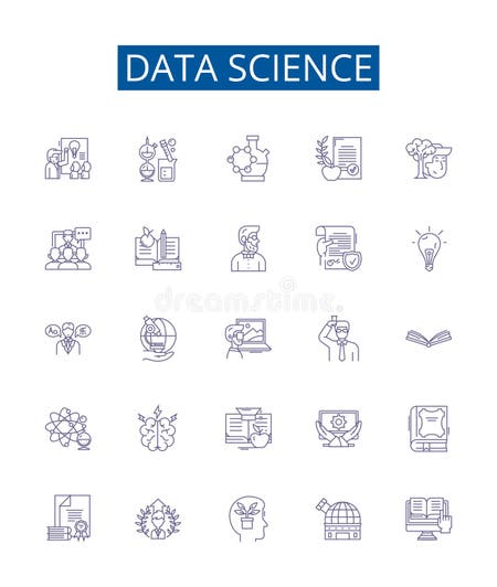 Data Science Line Icons Signs Set. Design Collection of Data, Science ...