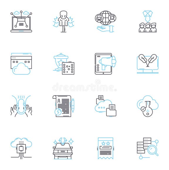 Data Science Linear Icons Set. Analytics, Big Data, Machine Learning, Algorithms, Predictive ...