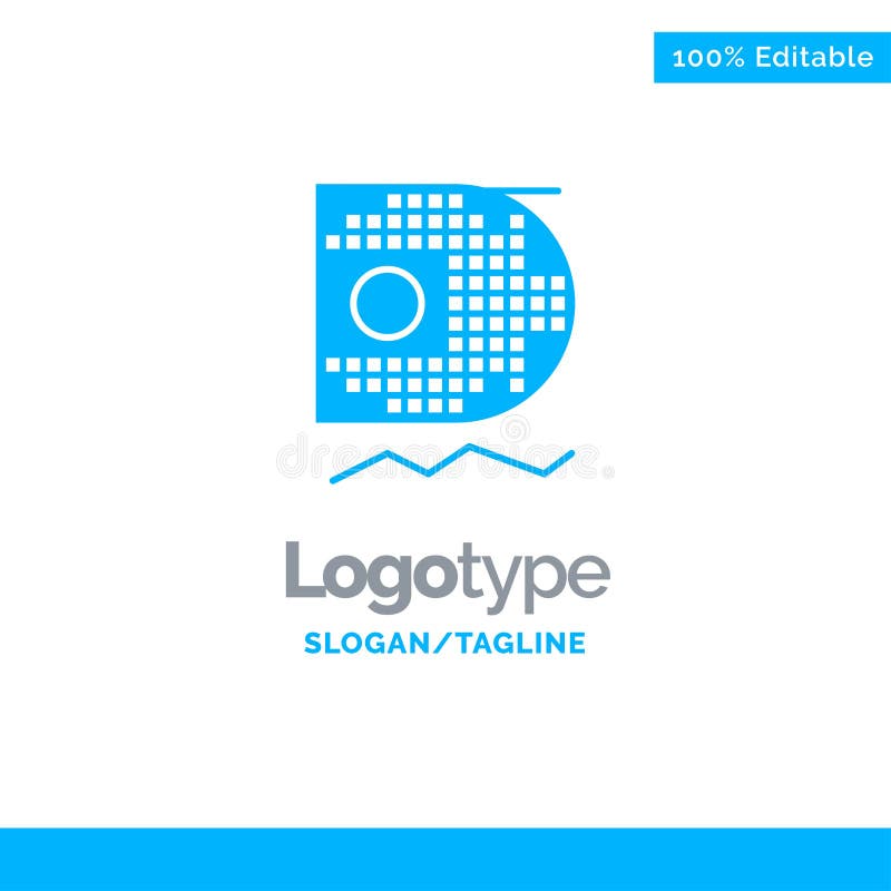 Data, Science, Data Science, Mining Blue Solid Logo Template. Place for ...