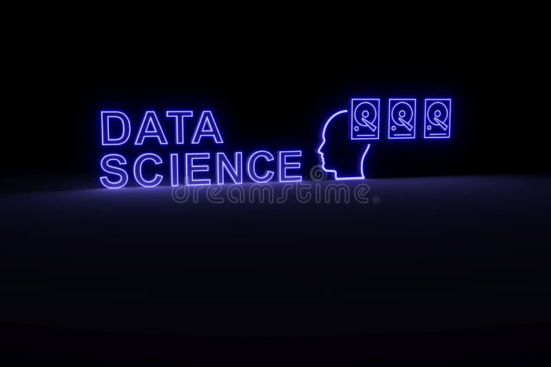 DATA SCIENCE Neon Concept Self Illumination Background 3D Stock ...